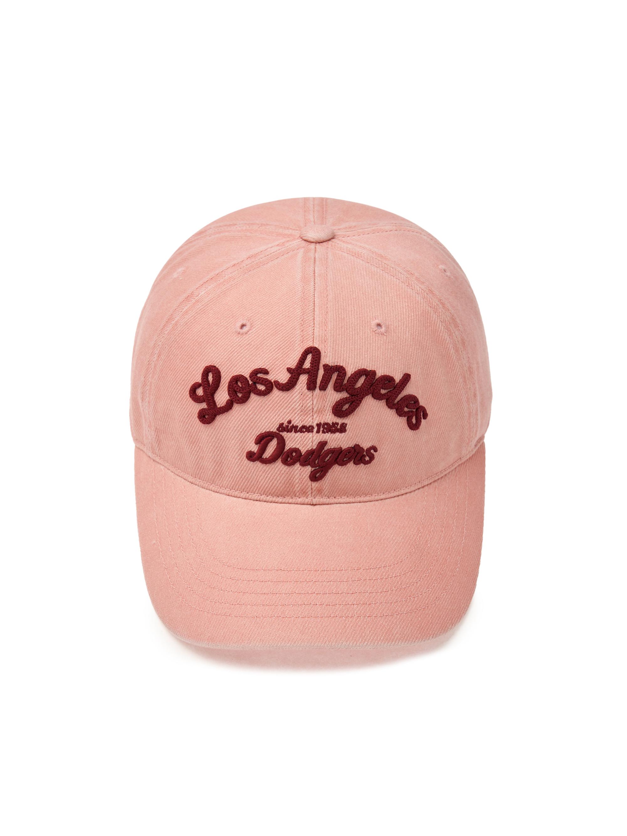 MLB 바시티 레터링 컬러데님 언스트럭쳐 볼캡 LA다저스 (PINK)