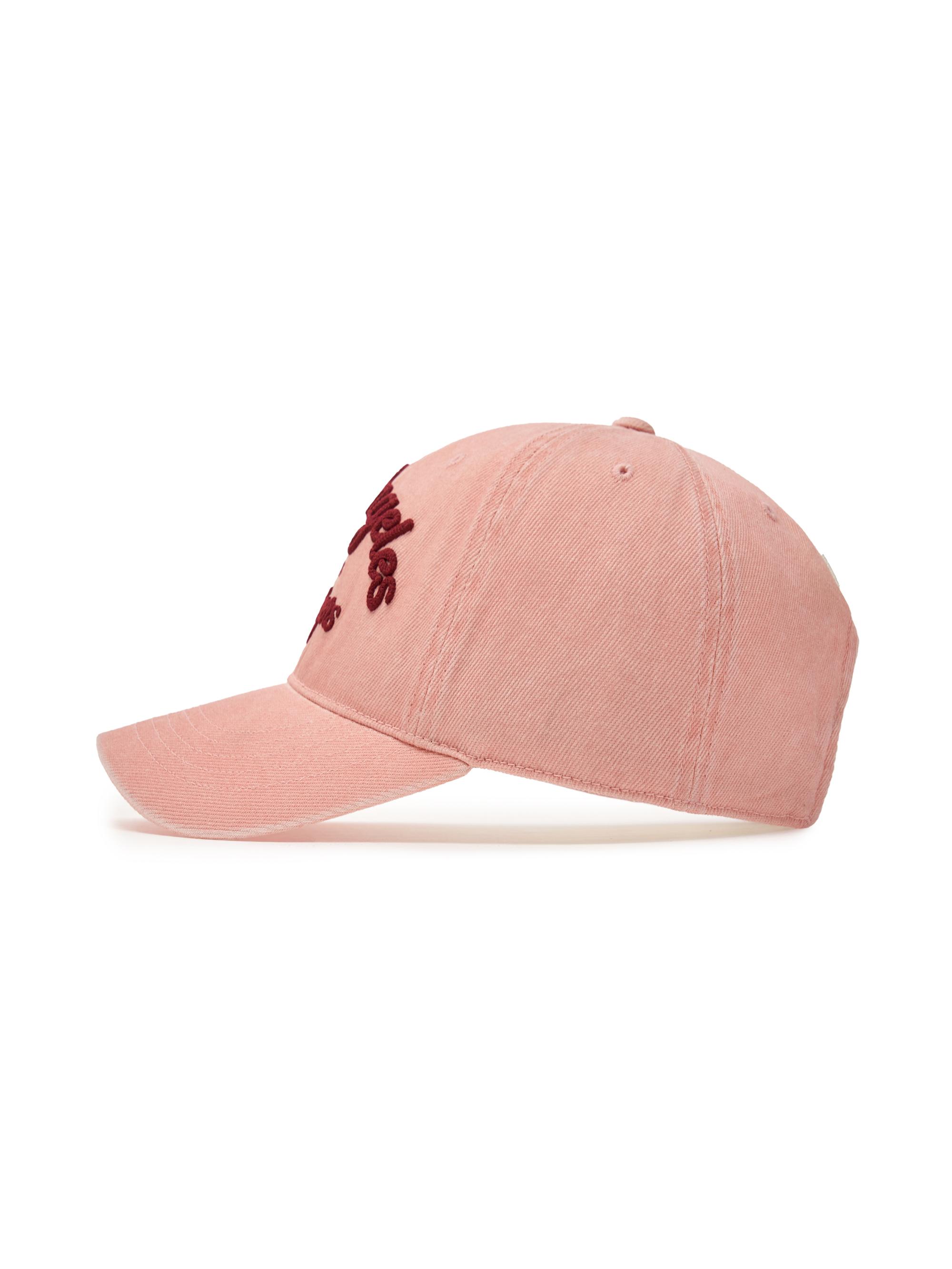 MLB 바시티 레터링 컬러데님 언스트럭쳐 볼캡 LA다저스 (PINK)