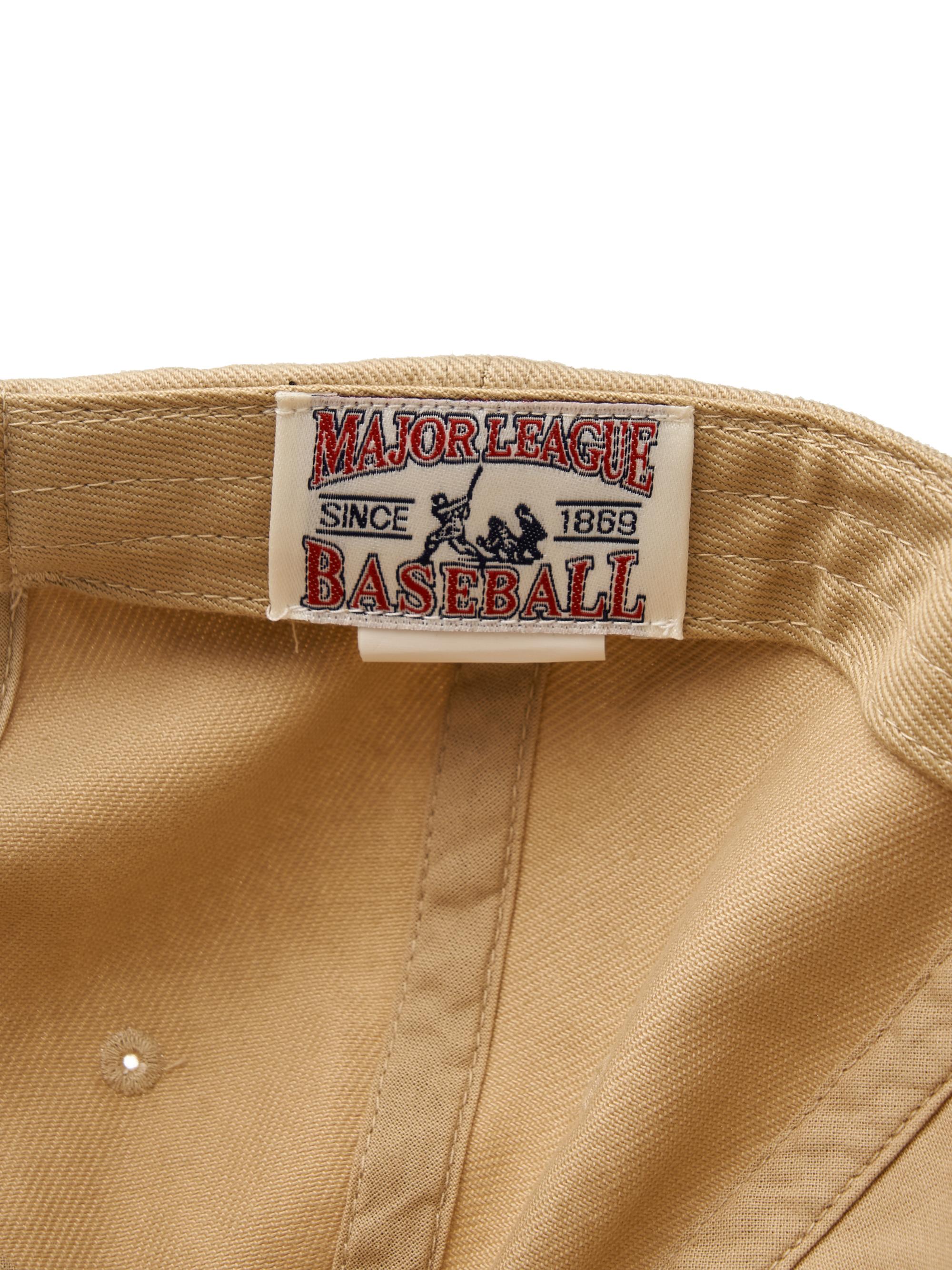 MLB | 바시티 빈티지 컬시브 배색 언스트럭쳐 볼캡 뉴욕양키스 (LIGHT BEIGE)