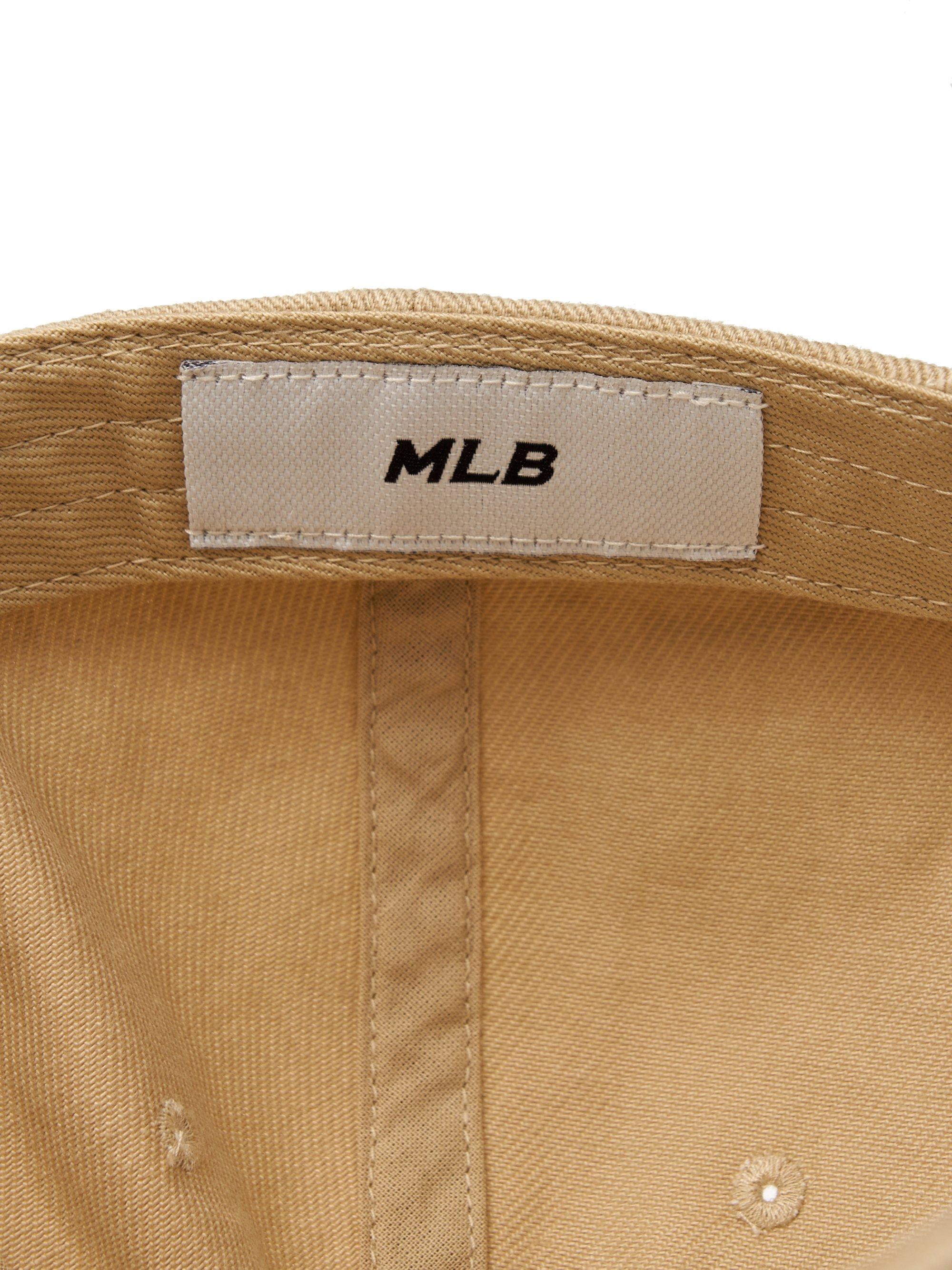 MLB 바시티 빈티지 컬시브 배색 언스트럭쳐 볼캡 뉴욕양키스 (LIGHT BEIGE)
