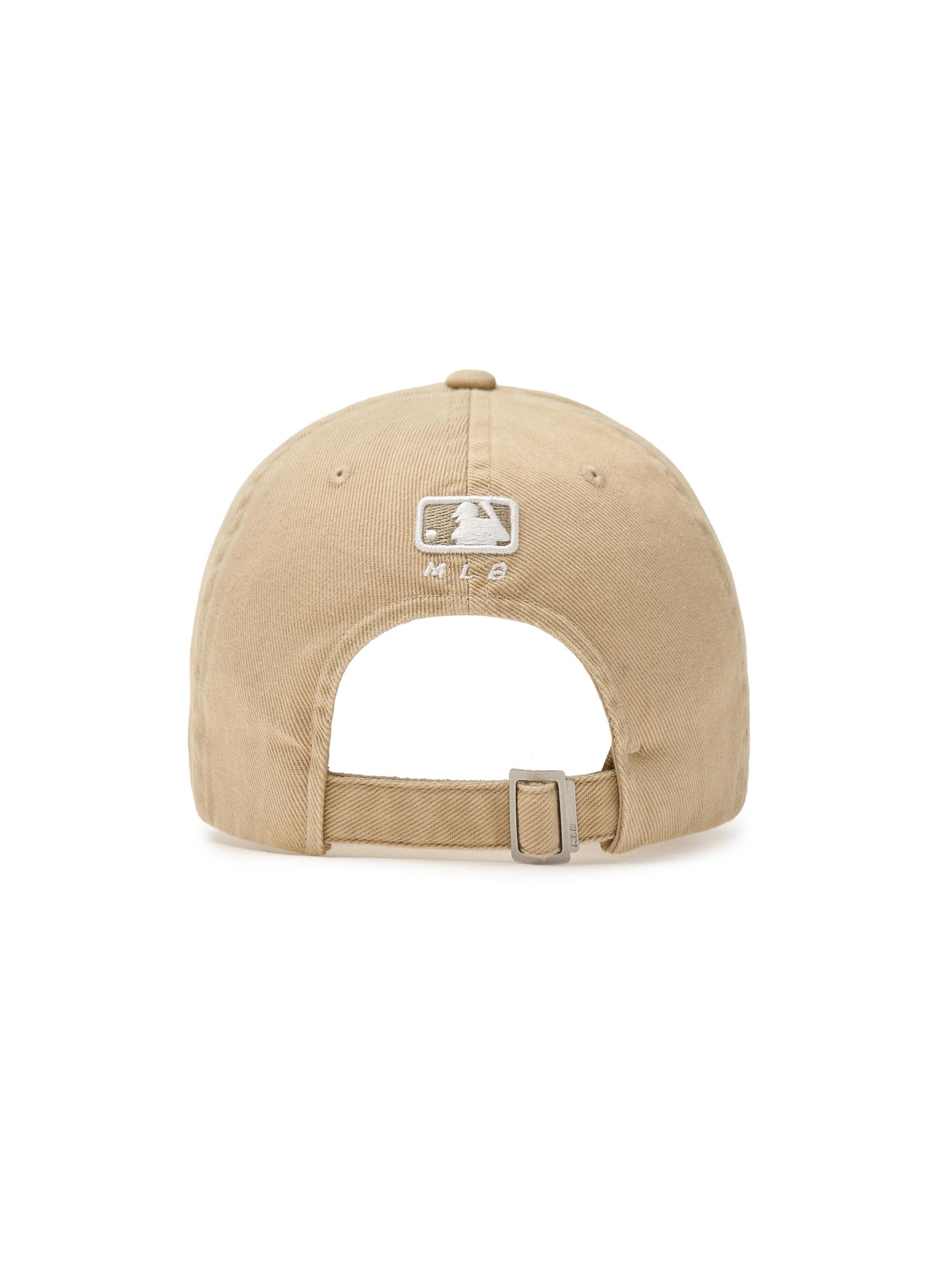 MLB 바시티 빈티지 컬시브 배색 언스트럭쳐 볼캡 뉴욕양키스 (LIGHT BEIGE)