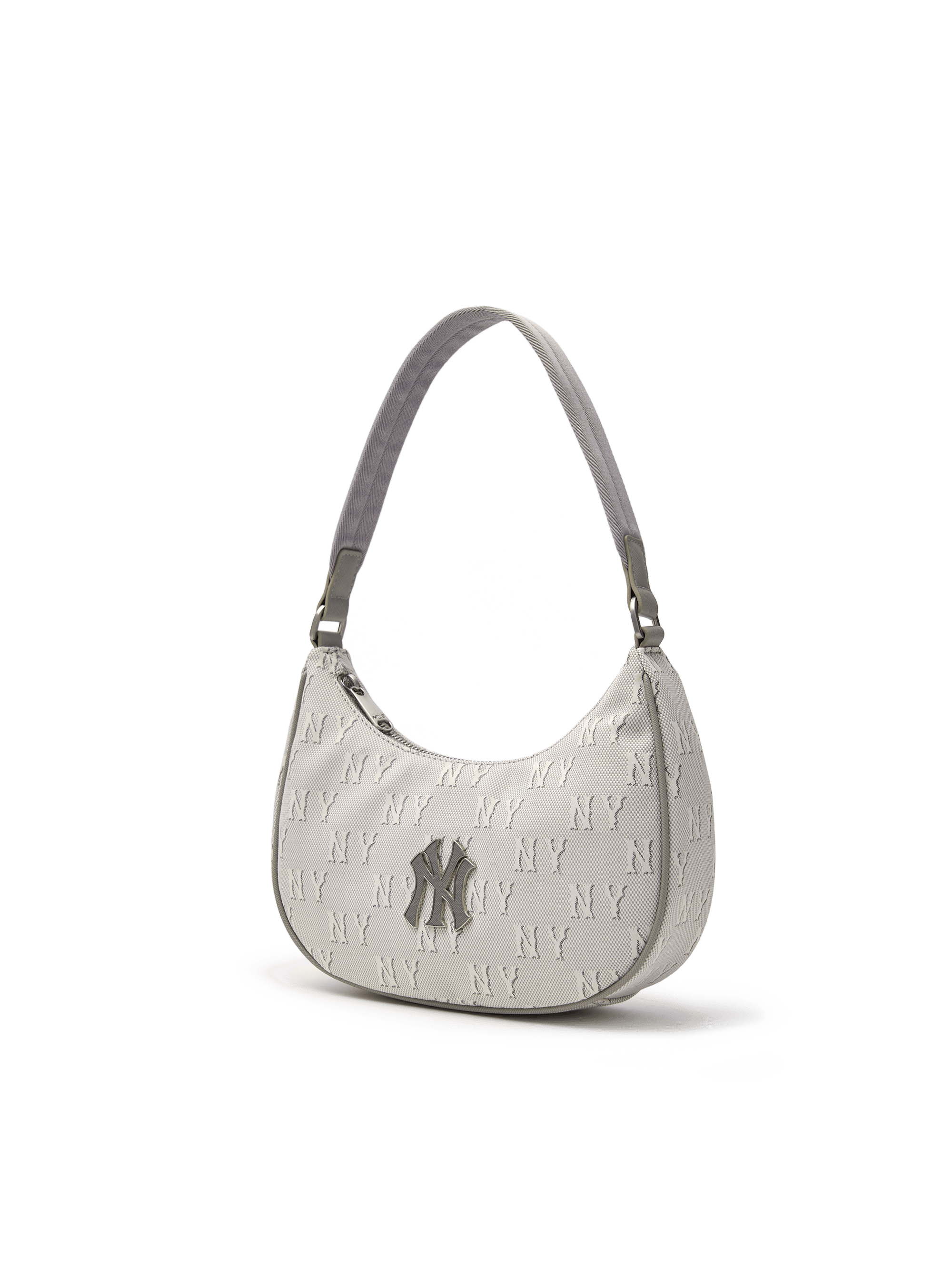 MLB 클래식 모노그램 자카드 호보백 뉴욕양키스 (DARK GRAY)