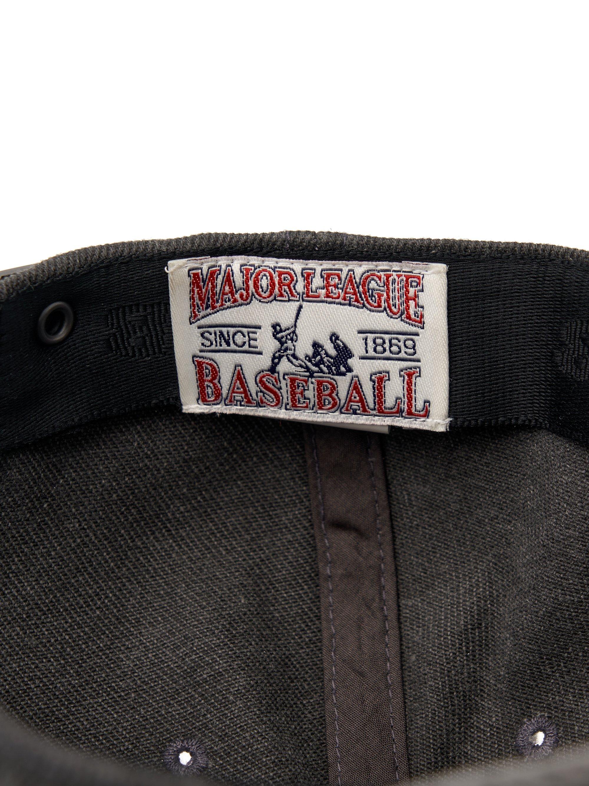 MLB 바시티 레터링 컬러데님 언스트럭쳐 볼캡 뉴욕양키스 (DARK GRAY)