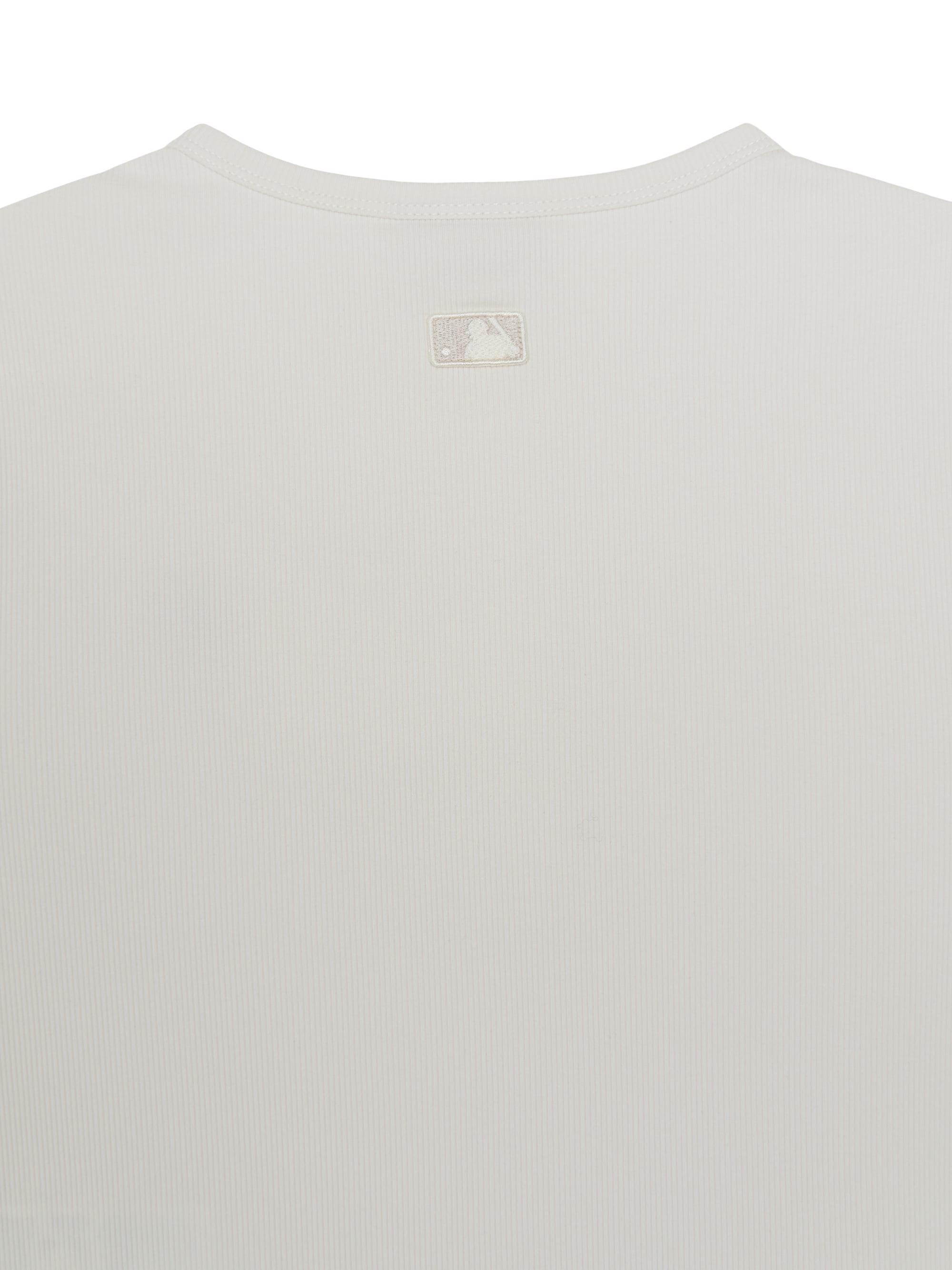 MLB 여성 빈티지 슬림 골지 헨리넥 반팔 티셔츠 샌프란시스코 자이언츠 (CREAM)